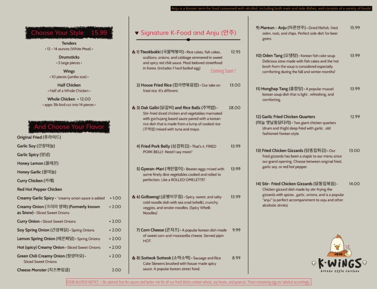 Home | K-Wings Korean Style Chicken