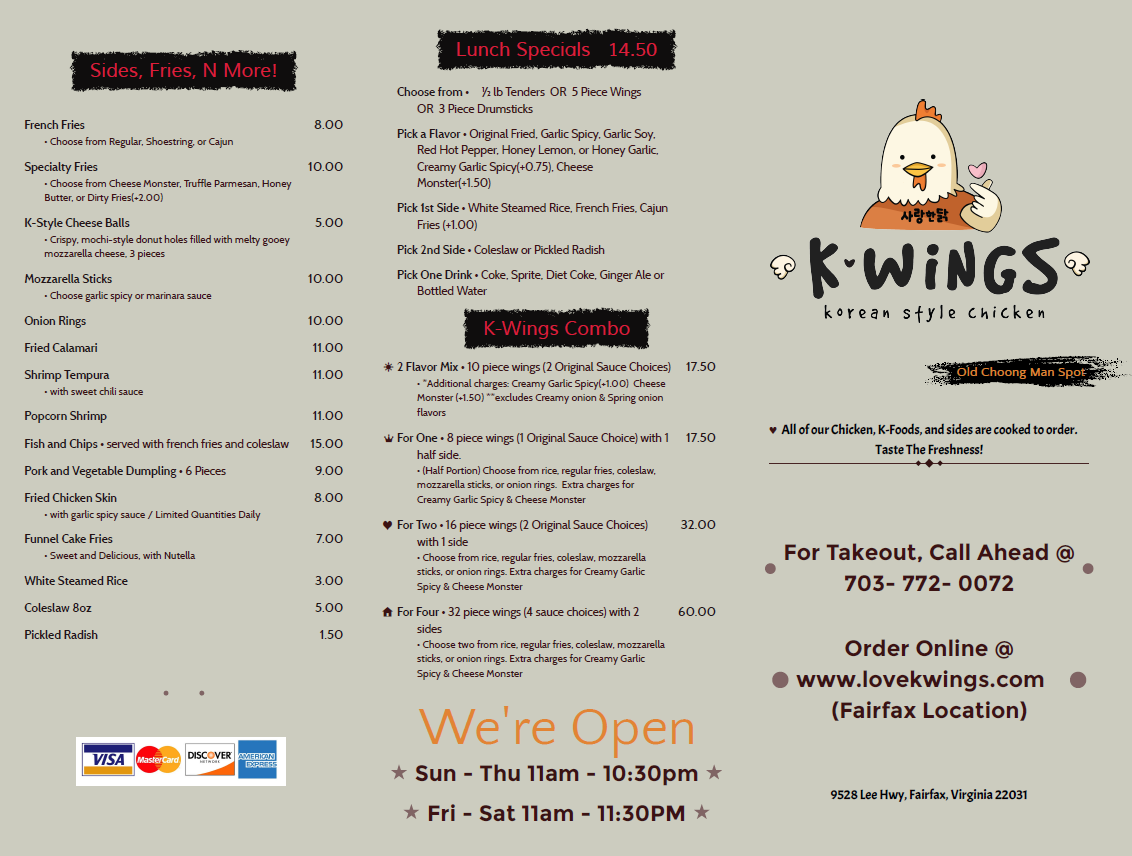 Home | K-Wings Korean Style Chicken